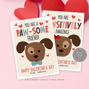 Printable Puppy Dog Valentine Cards Kids Classroom Puppy Valentine ...