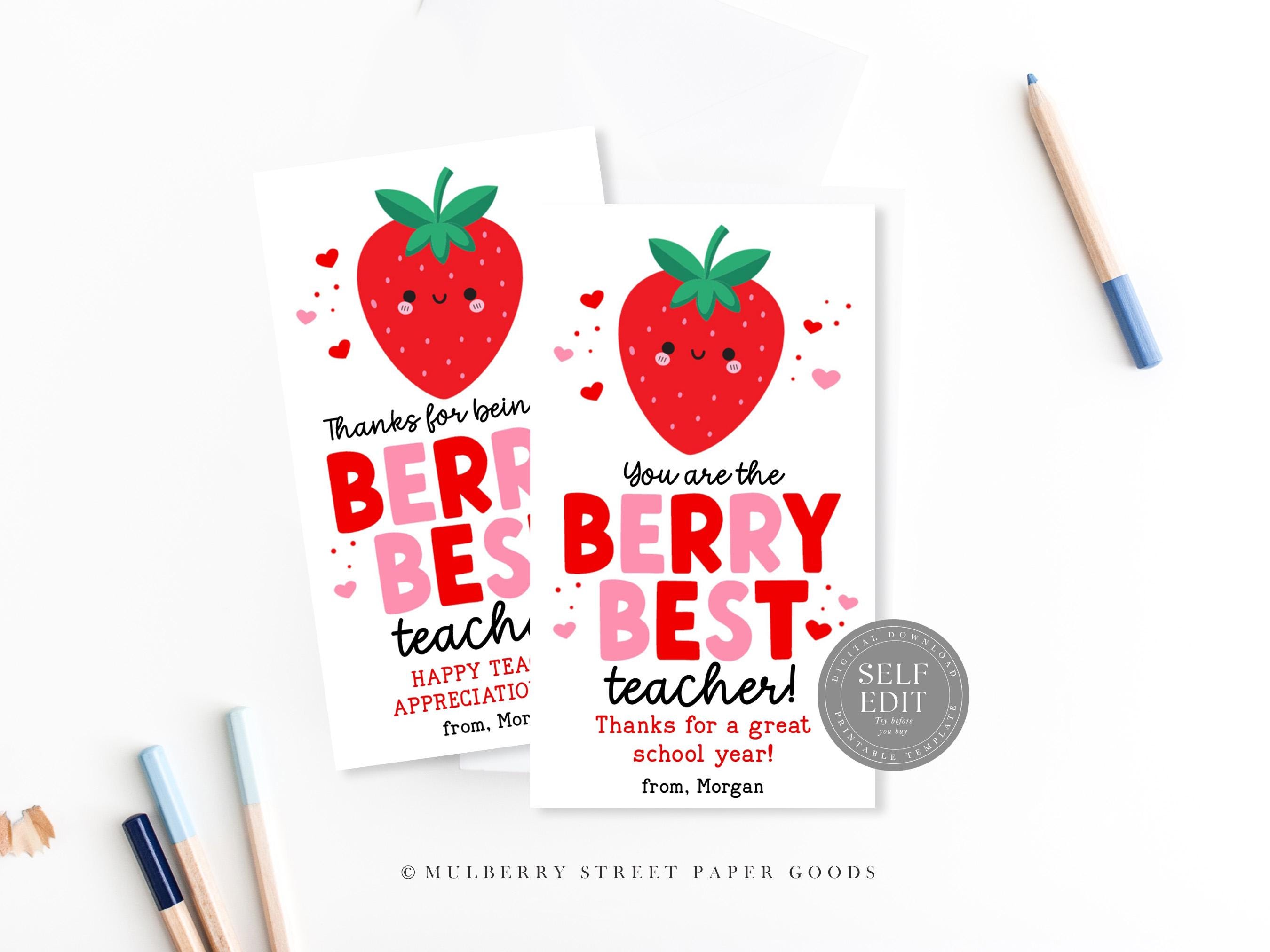Berry Best Teacher Gift Tag Printableteacher Appreciation Gift Tag ...