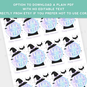 Halloween Gift Tag Printable Pastel Halloween Party Favor Trick or ...
