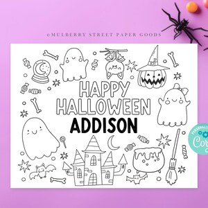 Editable Halloween Coloring Page Printable Kids Halloween Party ...