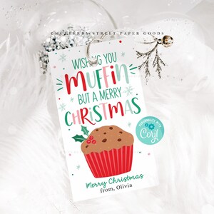 Wishing You Muffin but A Merry Christmas Gift Tag Instant Download ...