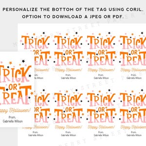 Halloween Printable Gift Tag Pastel Halloween Trick or Treat Tag Pink ...