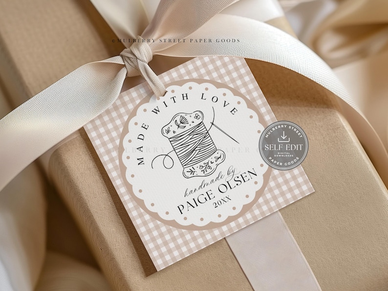 Editable Handmade With Love Gift Tag Printable Digital Download Canva ...
