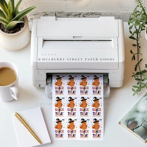 Halloween Gift Tag Halloween Rubber Duck Quack or Treat Tag Halloween ...