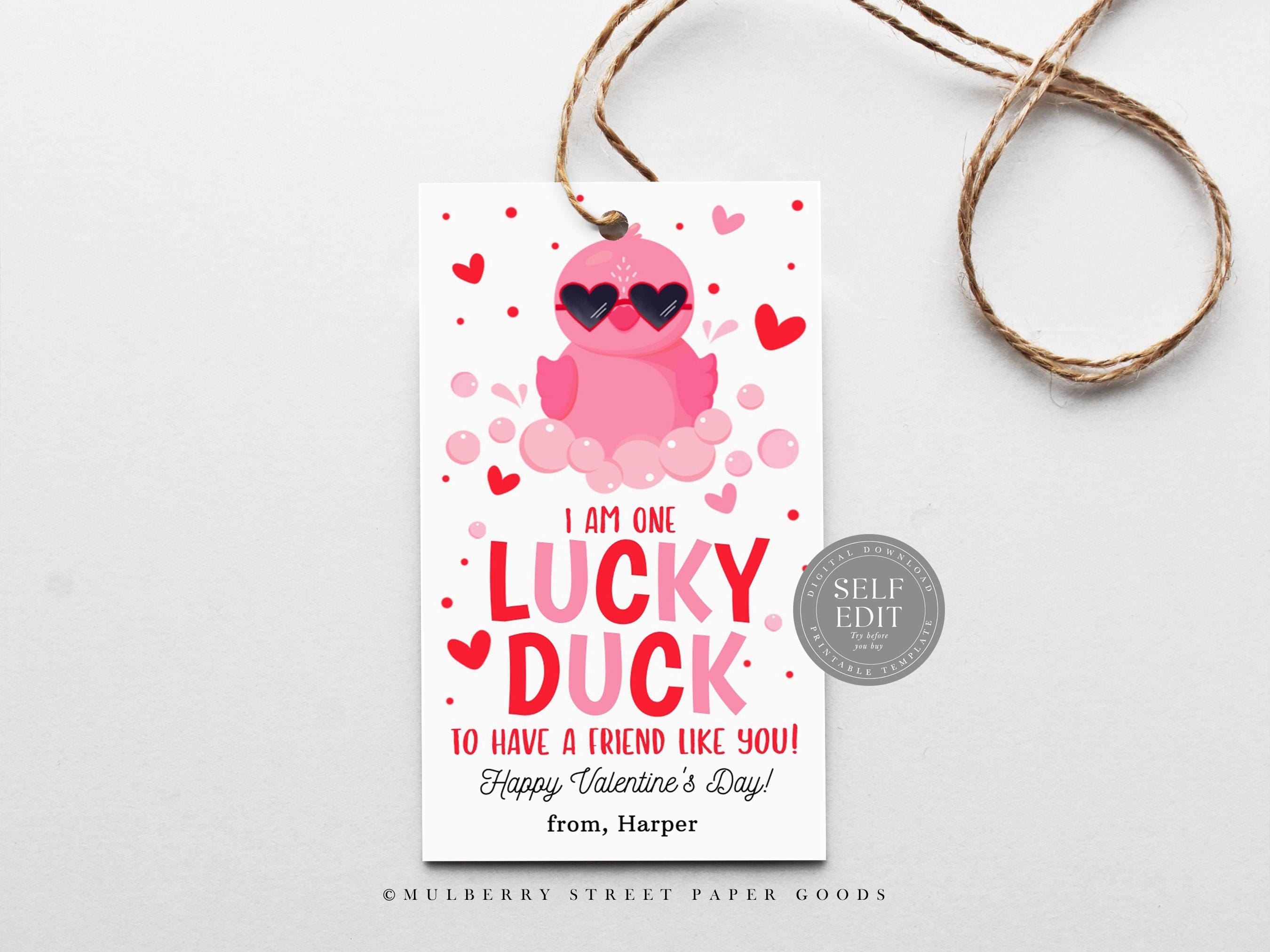 Editable Rubber Duck Valentine Card Download Classroom Valentine Card ...
