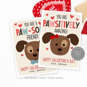 Printable Puppy Dog Valentine Cards Kids Classroom Puppy Valentine ...