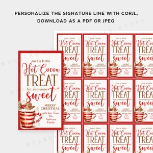 Holiday Hot Cocoa Treat Christmas Gift Tag, Hot Chocolate Tag, All Text ...