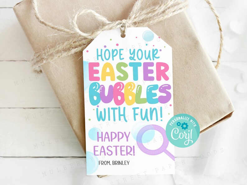 Printable Hope Your Easter Bubbles With Fun Gift Tag, Happy Easter ...