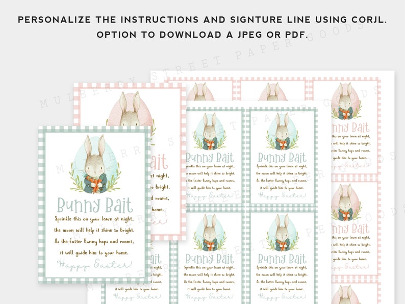 Printable Bunny Bait Gift Tag Kids Easter Bunny Tradition - Etsy