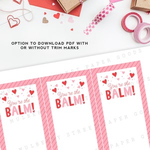 Printable Lip Balm Classroom Valentine's Day Card, Mega Sized Lip Balm ...