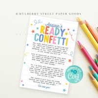 Ready Confetti Poem, Ready Confetti for Teachers, Back to School, First ...