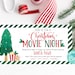Printable Christmas Movie Night Ticket, Christmas Movie Night ...