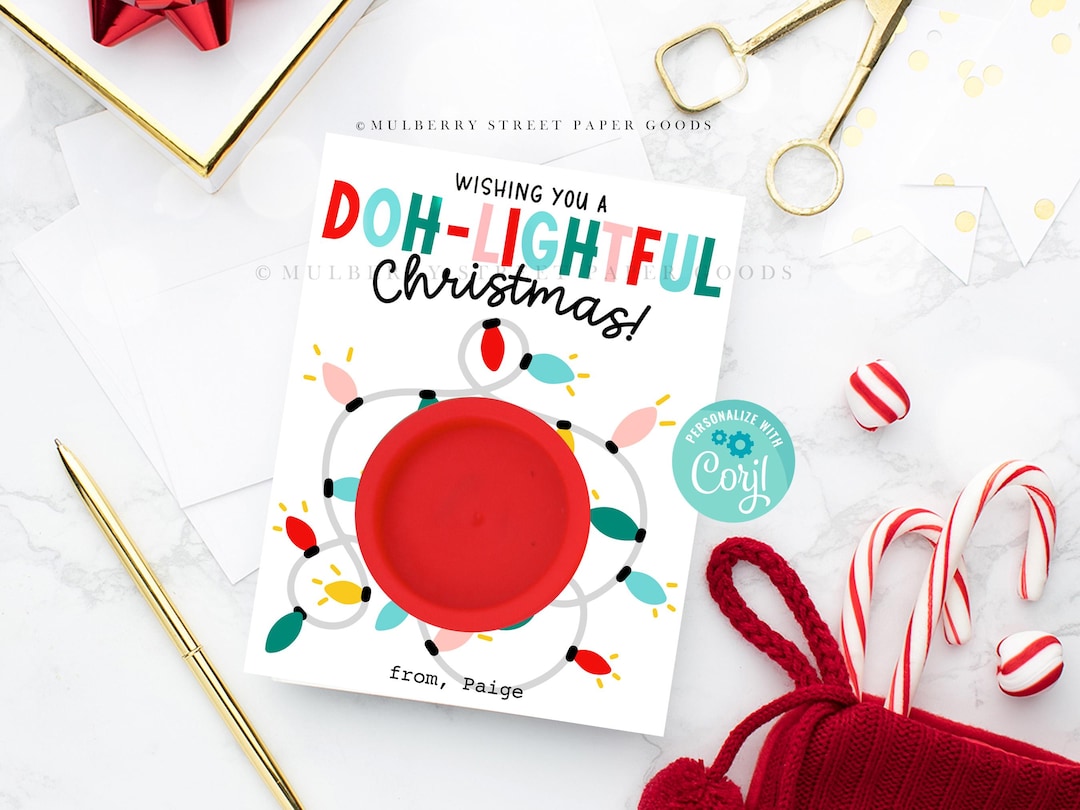 Christmas Play Dough Holder Card Printable Kids Christmas Gift Digital ...