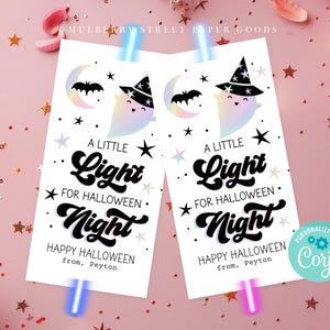 Halloween Glow Stick Holder Card Printable Template Halloween Party ...