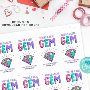 Printable Valentine's Day Card, Instant Download You're A Gem Valentine ...