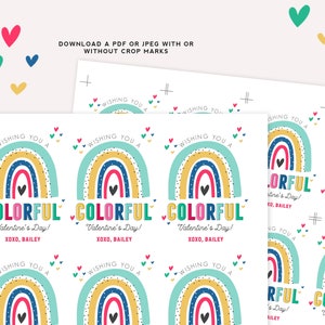 Printable Classroom Valentine's Day Card, Instant Download Colorful ...