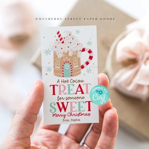 Editable Christmas Hot Cocoa Gift Tag Digital Download Hot Chocolate ...