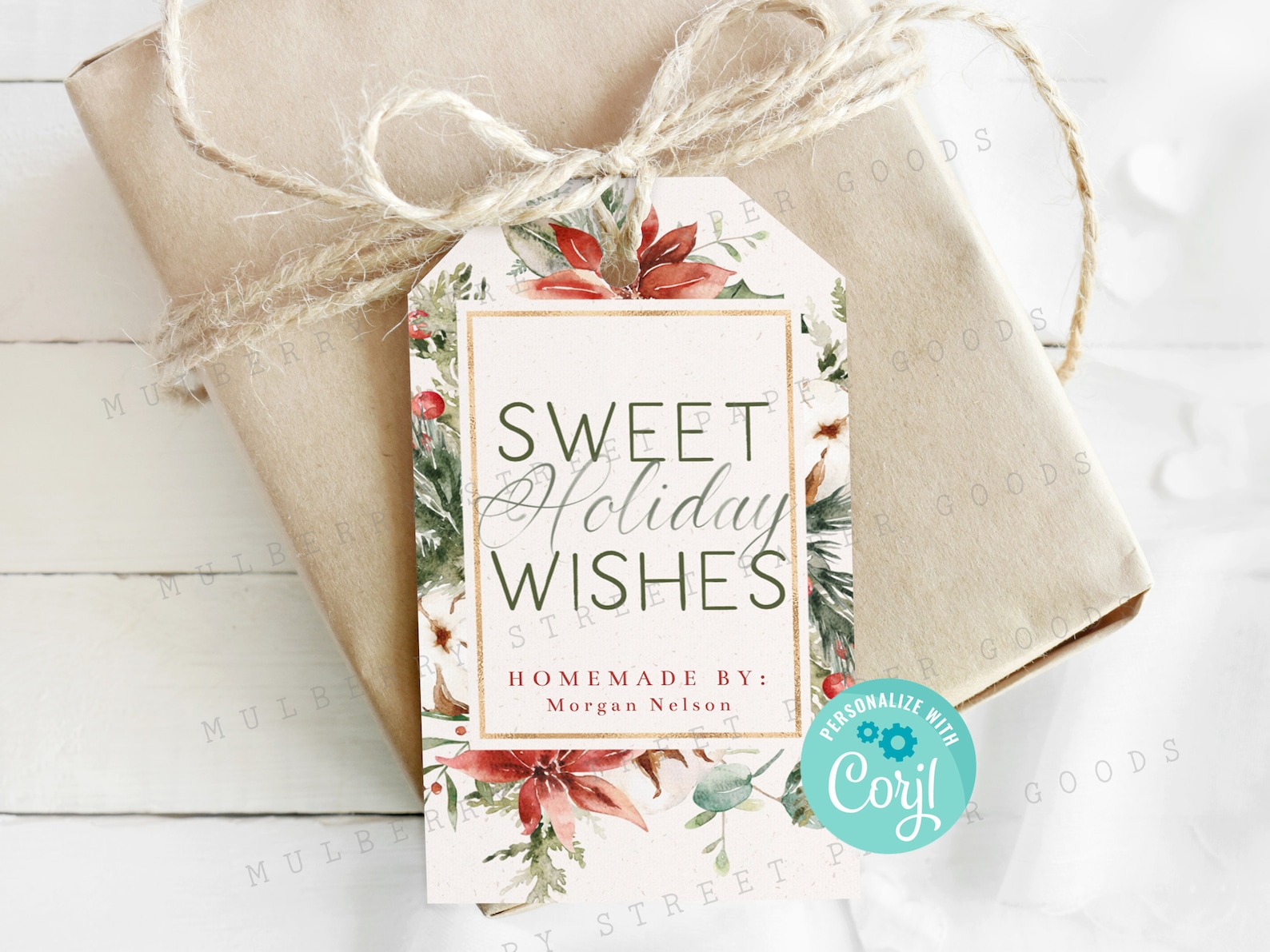 Printable Sweet Holiday Wishes Gift Tag Christmas Baked Goods - Etsy