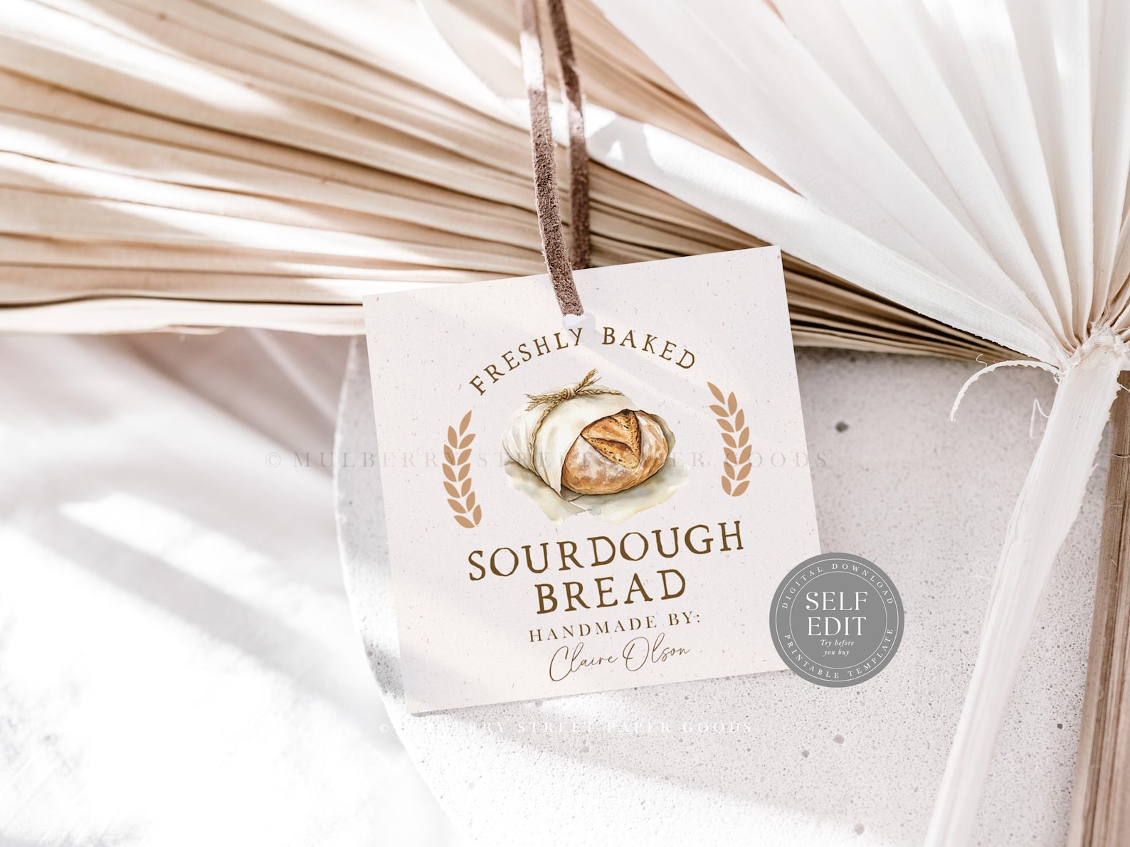 Sourdough Bread Gift Tag Printable Digital Download Freshly Baked ...