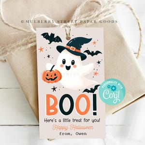 Printable Halloween Treat Bag Tags Cute Ghost Halloween Trick or Treat ...