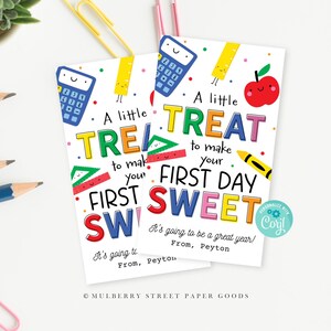 A Little Treat to Make the First Day Sweet Gift Tag, First Day of ...