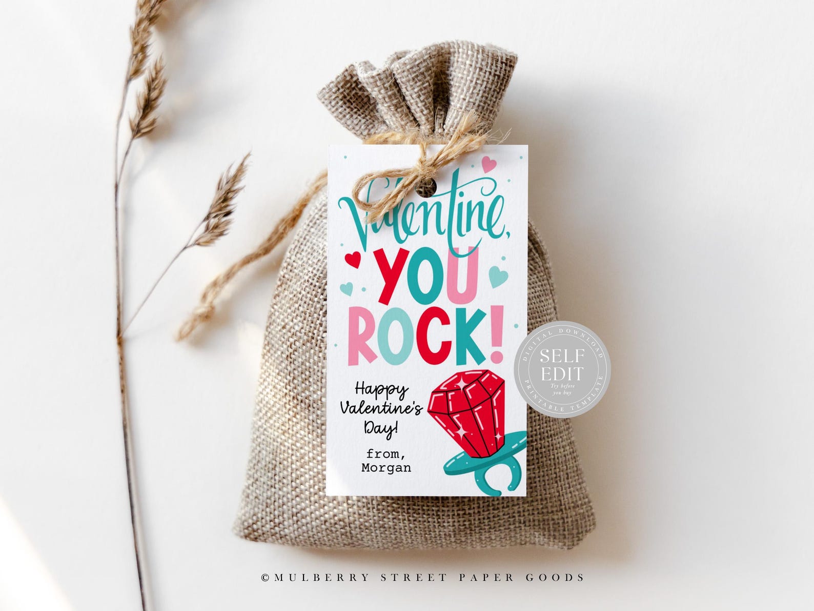 Ring Pop Valentine Card Printable Valentine's Day You Rock Party Favor ...