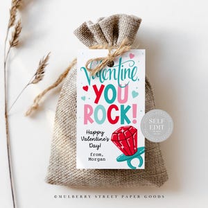 Ring Pop Valentine Card Printable Valentine's Day You Rock Party Favor ...