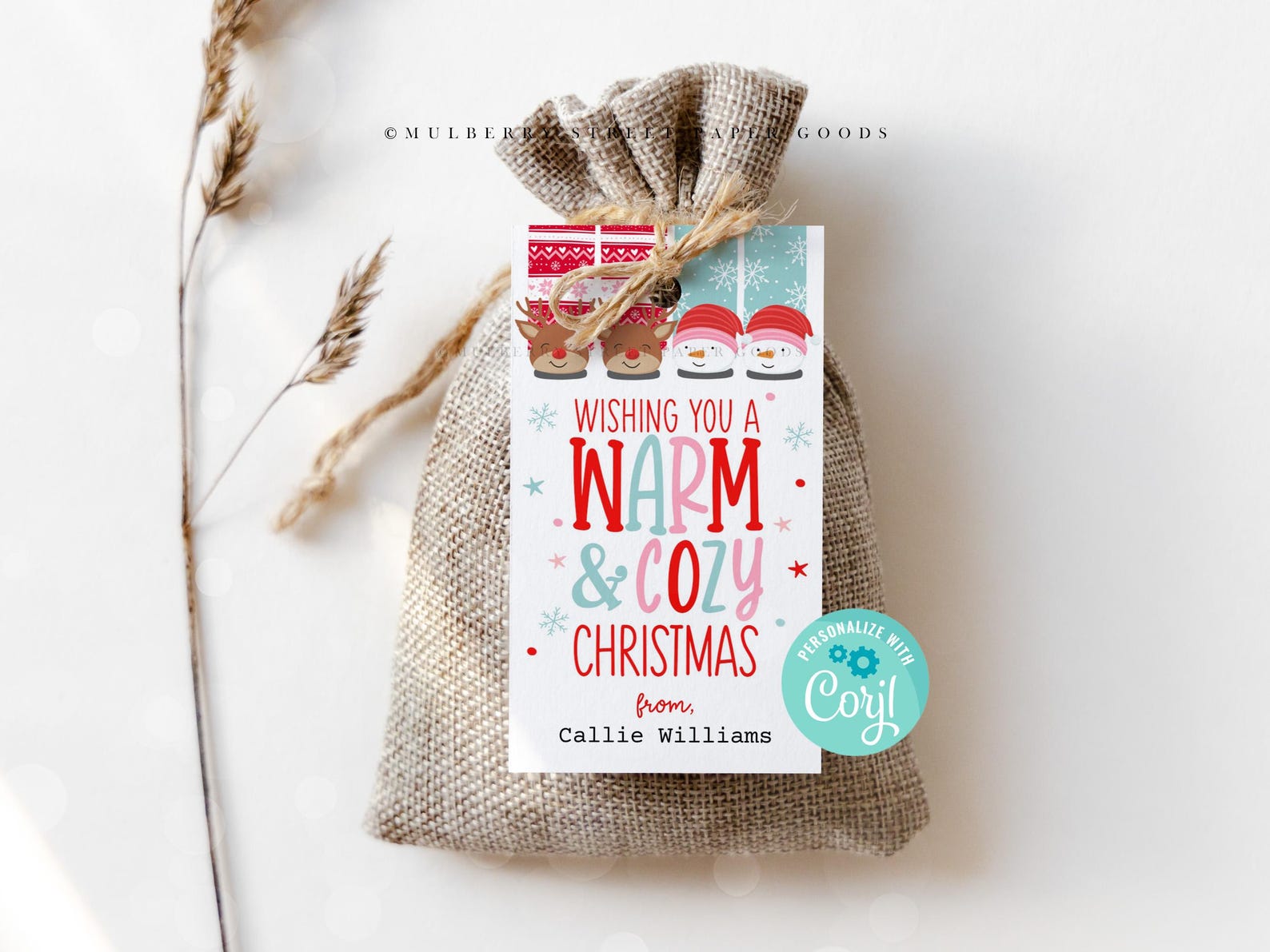 Christmas Gift Tag Printable Wishing You a Warm and Cozy Christmas ...
