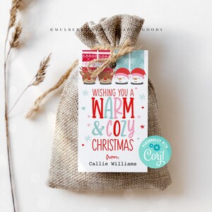Christmas Gift Tag Printable Wishing You a Warm and Cozy Christmas ...