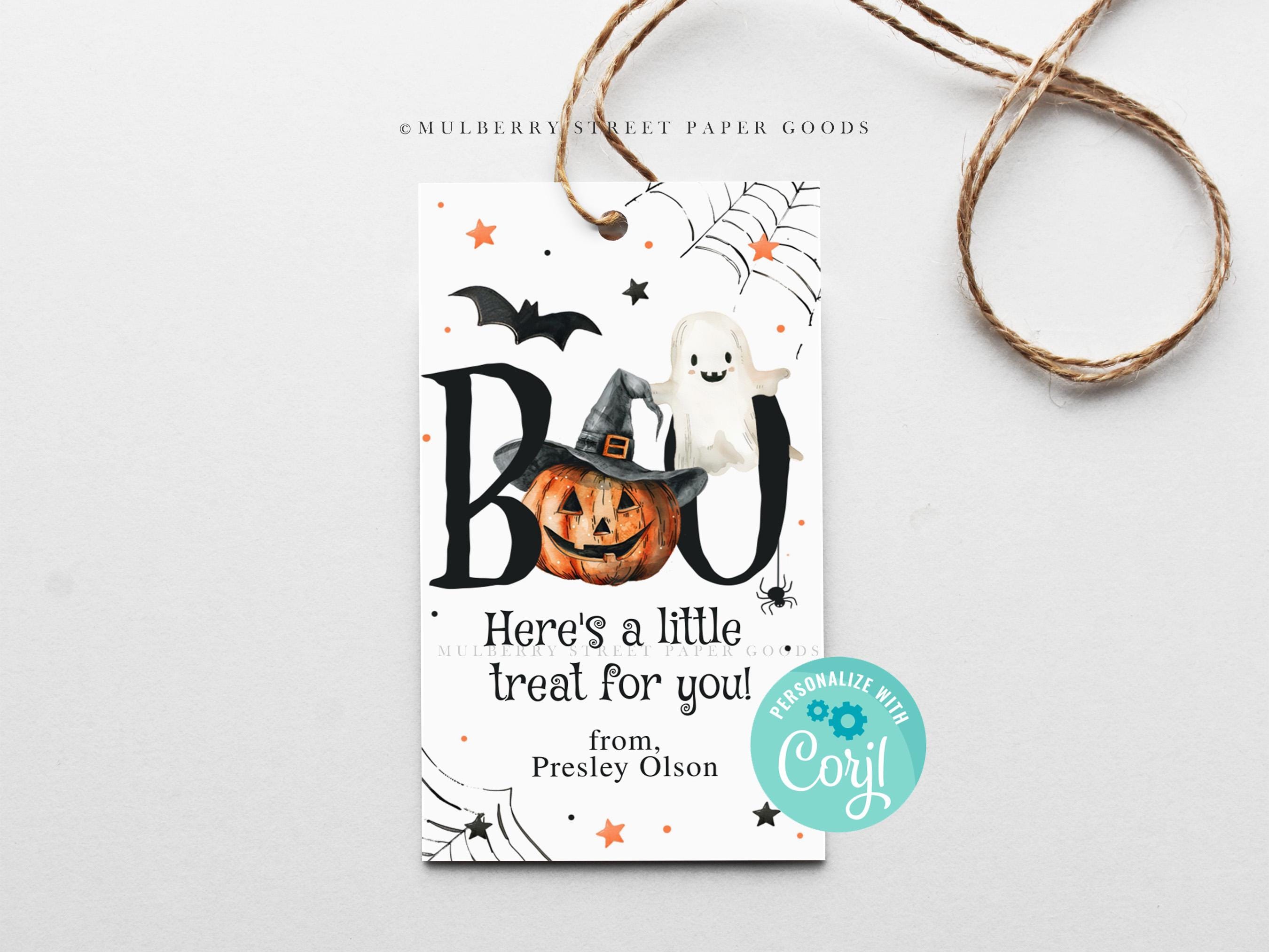 Editable Halloween Gift Tag Printable Instant Download Spooky Halloween ...