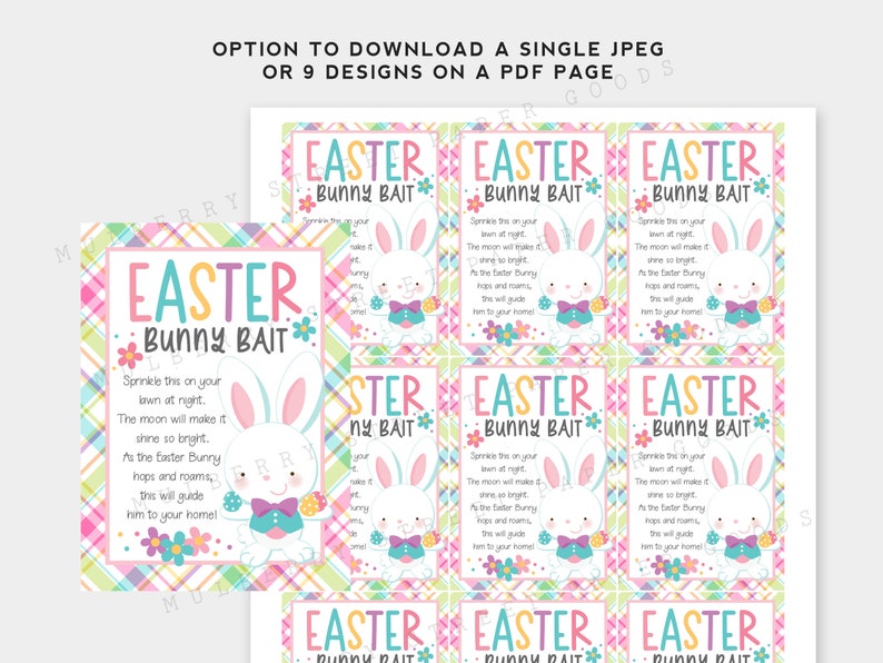 Easter Bunny Bait Tag Instant Download Kids Easter Activity - Etsy