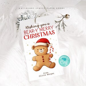 Cute Christmas Bear Gift Tag Printable Have A Beary Merry Christmas ...