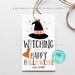 Halloween Gift Tag Printable, Happy Halloween Treat Bag Tag, Witch ...