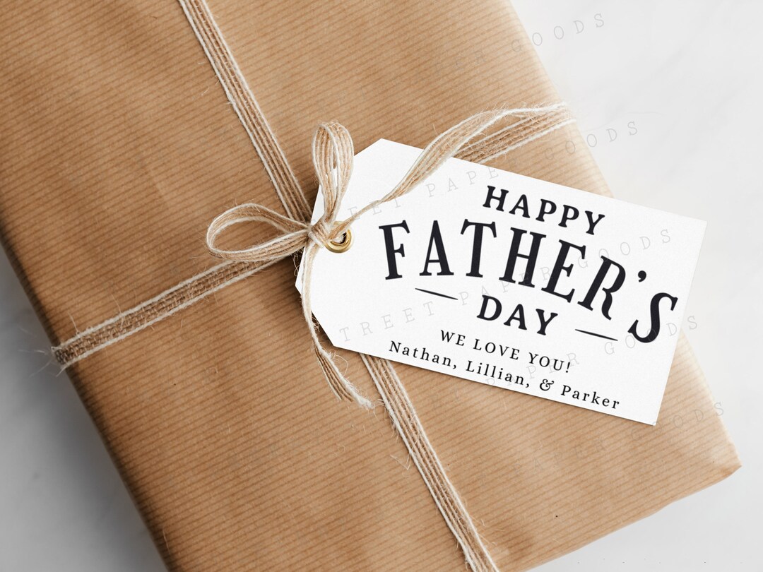 Printable Happy Father's Day Gift Tag, Customizable Father's Day Gift ...