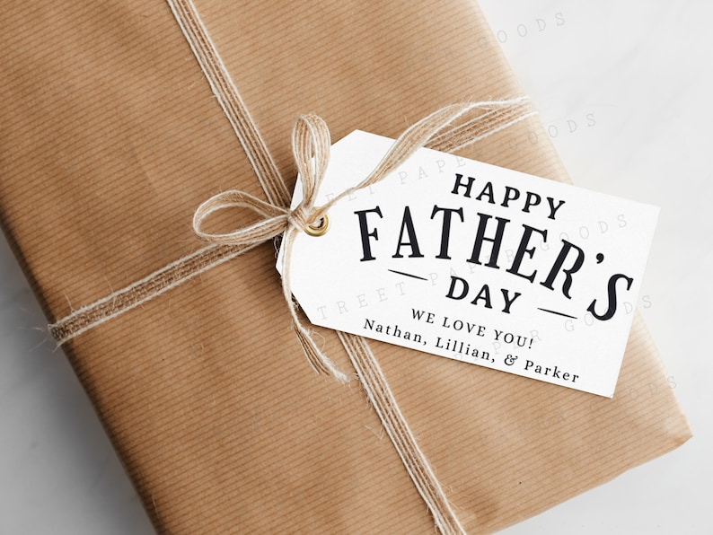Printable Happy Father's Day Gift Tag, Customizable Father's Day Gift ...