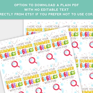 I Hope Your Summer Bubbles With Fun End of School Year Gift Tag ...