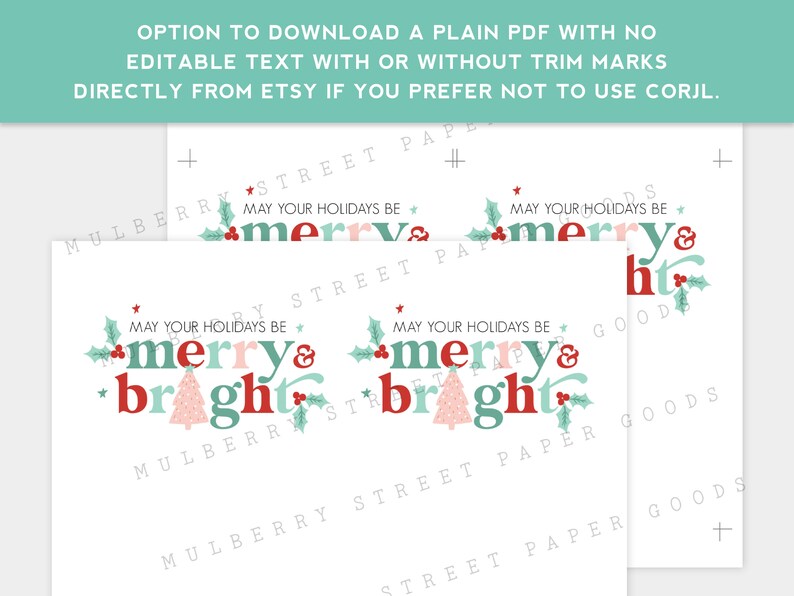 Printable Merry and Bright Christmas Gift Card Holder - Etsy