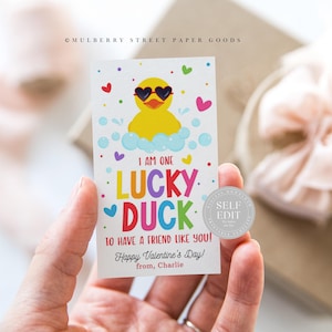 Printable I Am One Lucky Duck to Have a Friend Like You Valentine's Day ...