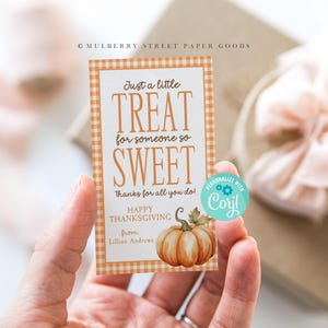Editable Fall Gift Tag Printable A Little Treat for Someone Sweet ...