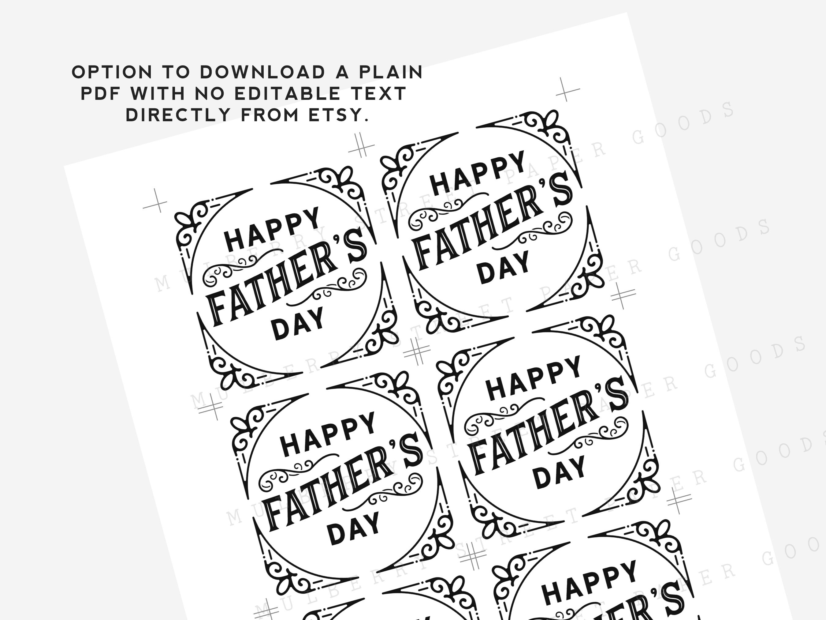 Printable Happy Father's Day Gift Tag Vintage Inspired - Etsy