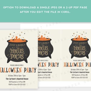 Editable Halloween Party Invitation Halloween Trick or Treat Party ...