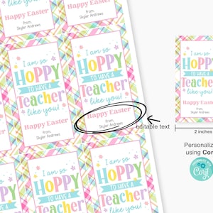 Teacher Easter Gift Tag Printable Instant Download Personalized Easter ...