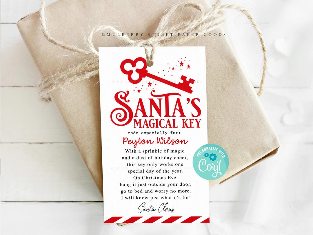 Personalized Santa's Magic Key Gift Tag Printable Official Santa's ...