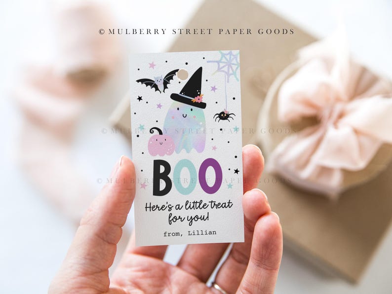 Printable Halloween Favor Tags Boo Gift Tags Trick or Treat Bag Tag ...