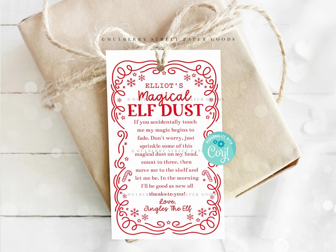 Editable Magical Elf Dust Printable Gift Tag Instant Download ...