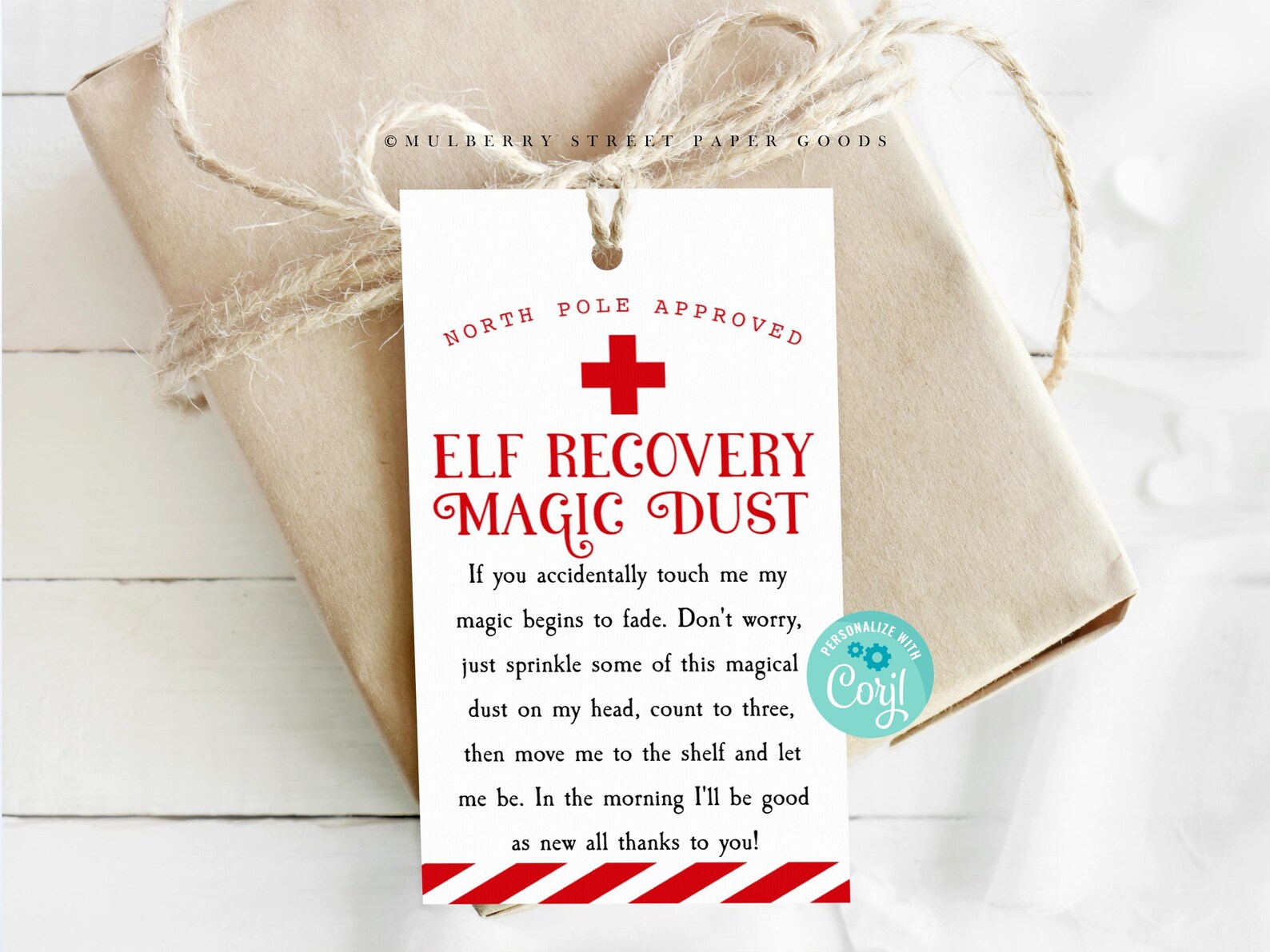 Editable Elf Magic Dust Printable Gift Tag Christmas Elf Magical Dust ...
