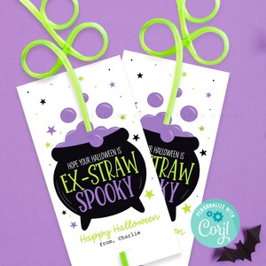 Halloween Straw Holder Template Hope Your Halloween is Ex-straw Special ...