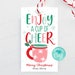 Enjoy a Cup of Cheer Christmas Gift Tag Printable, Hot Cocoa Mug ...