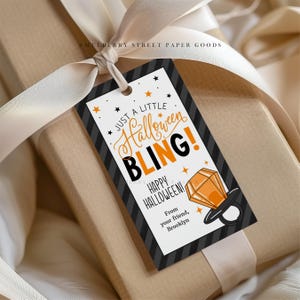 Halloween Ring Pop Tag Printable Halloween Bling Ring Treat Tag Digital ...