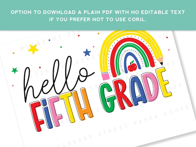 Editable First Day of Fifth Grade Sign Printable 1st Day of 5th Grade ...